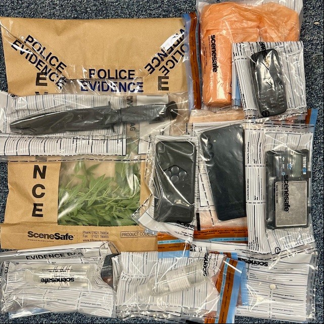Hunting bow and Rambo style knife recovered along with drugs during ...